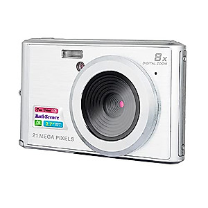 LINXHE 2.4 inch LCD HD Mini Digital Camera, Video Camera Students Cameras 21MP Compact Camera Travel,Holiday,Birthday Present for Kids/Beginners/Teens/Seniors (Color : Silver)