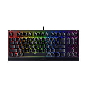 Razer BlackWidow V3 Tenkeyless Mechanical Gaming Keyboard: Razer Mechanical Switches - Chroma RGB Lighting - Compact Form Factor - Programmable Macro Functionality - USB Passthrough (Renewed)