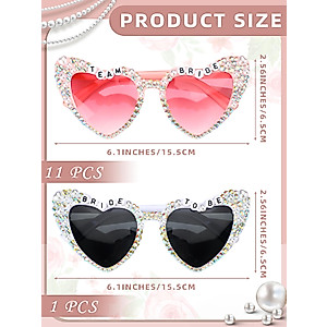 Mootycapa 12 Pcs Bachelorette Party Sunglasses for Bridesmaids Bride Sunglasses for Wedding Party Favors(Team Bride)
