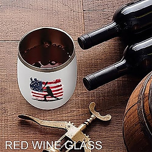 Baseball 4th Of July Men USA Flag Insulated Tumbler with Lid Stainless Steel Coffee Mug Cute Wine Tea Water Cup White-style