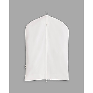 100% Cotton Canvas Garment Cover for Suits, Coats, Dresses; Travel Bag (Medium (24"x40"), Off-White)