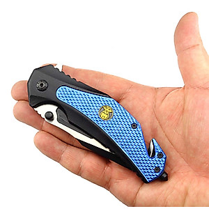 Vulcan Gear Emergency Service Tactical Assisted Open Metal Rescue Folding Knife (Black - S.W.A.T)