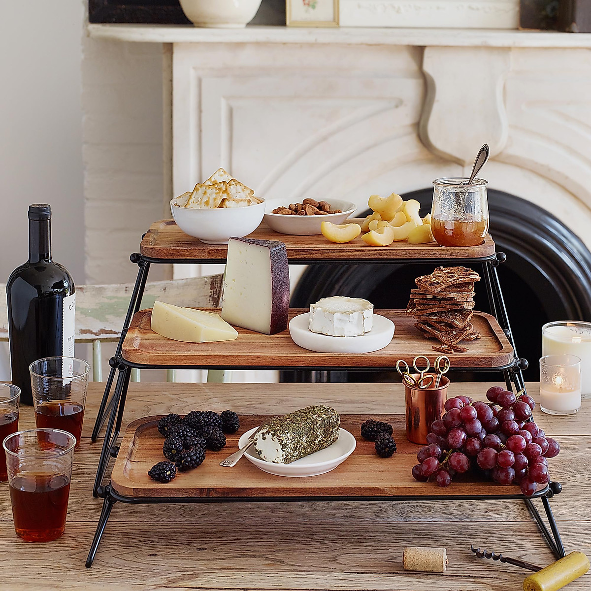 3 Tier Cupcake Stand, Dessert Table Display Set, Serving Platter, Charcuterie Board, 3 Tier Serving Tray, Dessert Stands, Cupcake Stand for 24 Cupcakes, US-Based Small Business