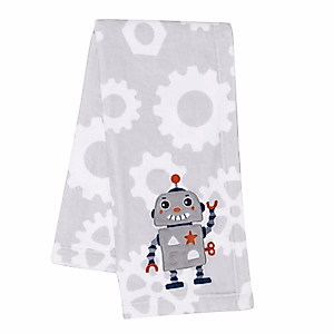 Bedtime Originals Robbie Robot Baby Blanket, Gray