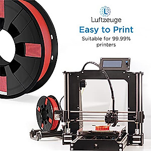 Luftzeuge PLA Filament 1.75mm with Excellent Adhesion - Dimensional Accuracy +/- 0.03mm for High Precision - Fit Most FDM Printers - 0.25KG Per Spool - 4 Colors Bundle (Black, White, Blue, Red)