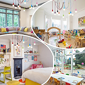 Ymlii Kids Colorful Chandelier, Ceiling Spider Light Fixture, Ajustable DIY Pendant Lamp for Boys Girls Bedroom Playroom Classroom Dining Room,‎ E26 10 Arms Lights