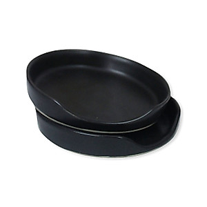 roro Matte Black Ceramic Spoon Rest & Spatula Holder Set of 2 - Perfect for Modern Kitchens, Serving Parties, and Chefs - Stackable Design for Space-Saving, CA Prop 65 Compliant, Lead & Cadmium free