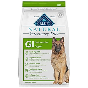 Blue Buffalo Natural Veterinary Diet GI Gastrointestinal Support Dry Dog Food, Veterinarian's Prescription Required, Chicken, 6-lb Bag