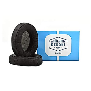 Dekoni Replacement for Audeze Mobius and Penrose Earpads, Gaming Headset Foam Pads, Black, 1 Pair (Choice Suede)