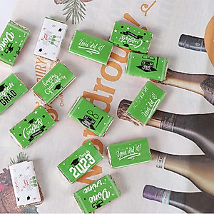 120 PCS Graduation Candy Wrappers, Congrats Grad Candy Bar Labels, Graduation Mini Chocolate Candy Stickers for Class of 2023 Graduation Party Favors and Party Supplies for Guest - Blue and White