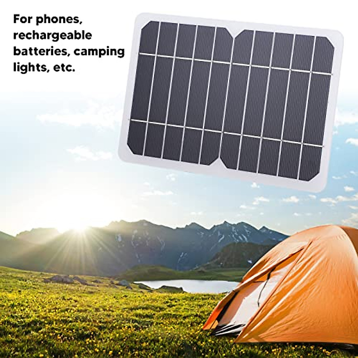 Solar Panel Charger, 5V Solar Charging Panel Environmental Protection high Conversion Rate for Camping