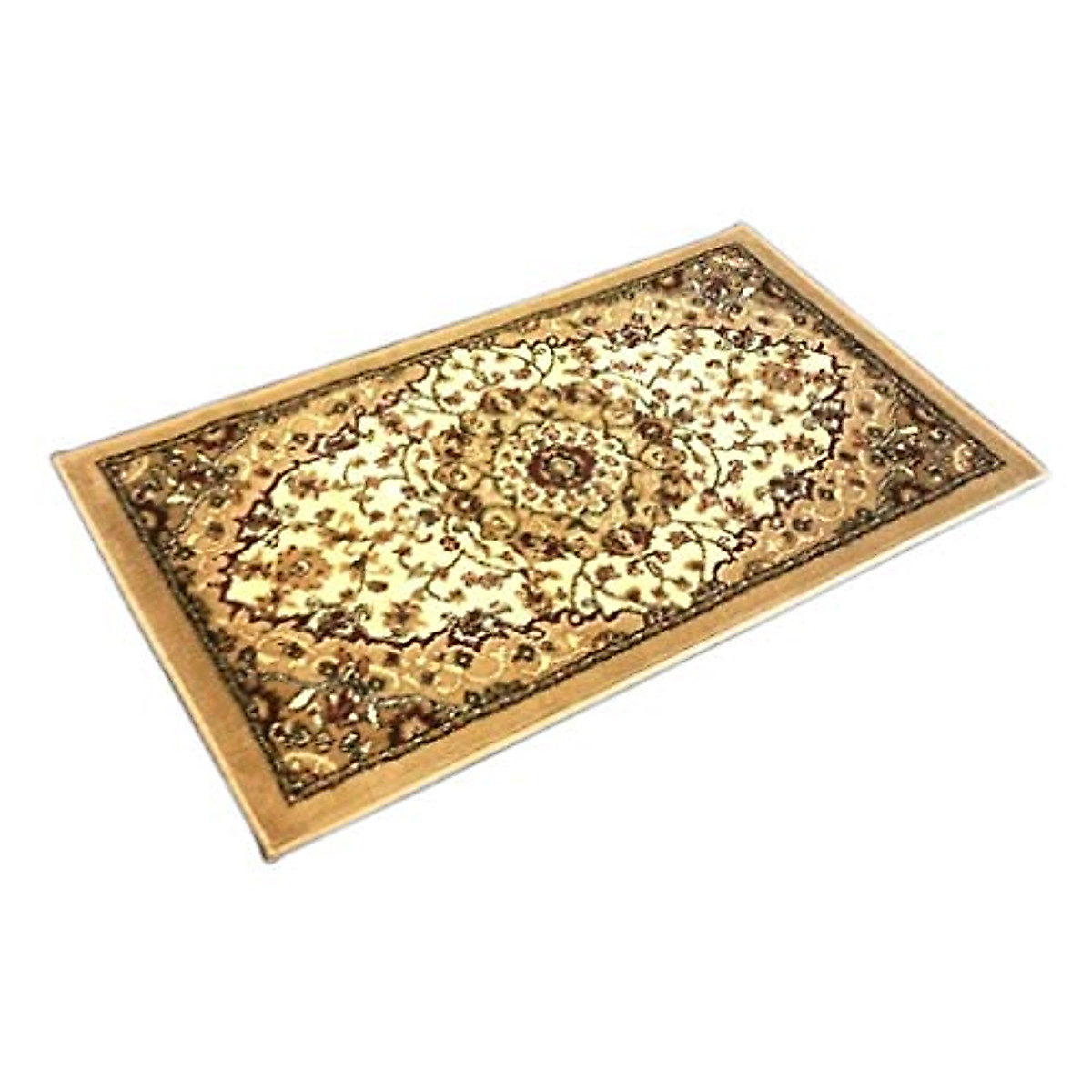 Bellagio Traditional Oriental Door Mat Design 401 Ivory (24 Inch X 40 Inch)