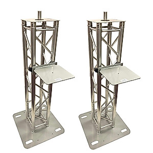 (2) 4.92ft 1.5M DJ Lighting Aluminum Truss Totem + Adjustable Height Shelf Moving Head + Speaker Pole