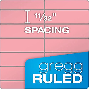 TOPS Prism Steno Books, 6" x 9", Gregg Rule, Pink Paper, Perforated, 80 Sheets, 4 Pack (80254)
