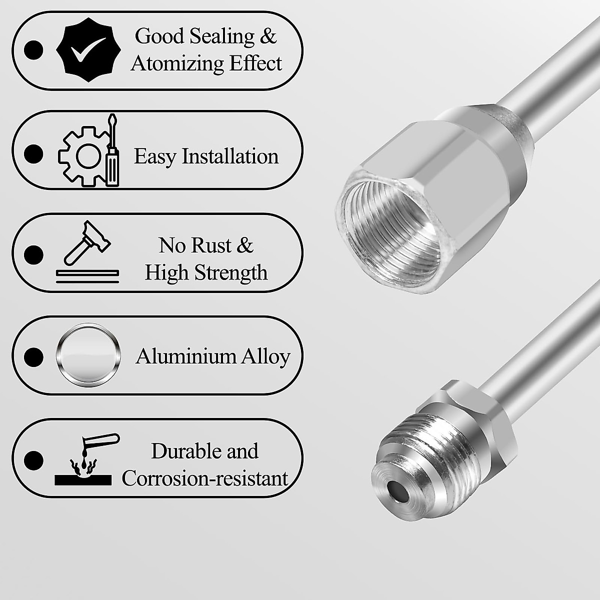 5 Pack Airless Paint Sprayer Tip Extension Pole Multi-Sizes Extension Rod,Airless Painting Spray Gun Tip Extension Pole Rod with Red Guard (7.8in+11.81in+19.09in+29.13in+38.77in)