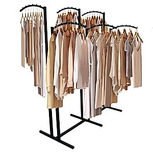 BIFCIOFH 6 Way Clothing Rack, Heavy Duty Metal Clothing Garment Rack with Curved Arms, 39" -70" Clothes Organizer for Hanging Clothes, Load 200lbs, (Size : 6 way)