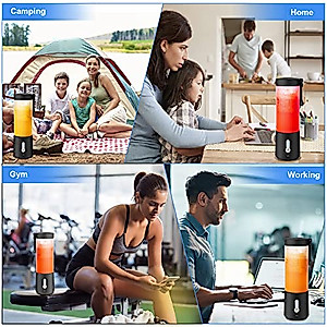 Portable Personal Size Blender - 15.2Oz USB Rechargeable 4000mAh Mini Blender | 6 Blades For Shakes and Smoothies Juicer with BPA-Free Plastic Cup | Portable Mixer For Sport Outdoor Travel Blender