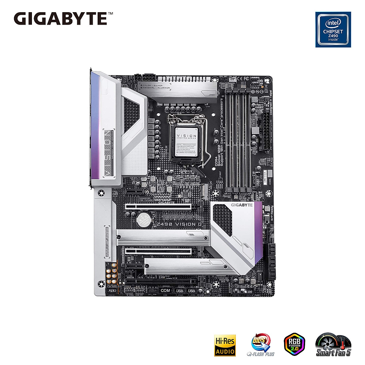 GIGABYTE Z490 Vision G (Intel LGA1200/Z490/ATX/2xM.2/Realtek ALC1220-VB/Intel LAN/SATA 6Gb/s/USB 3.2 Gen 2/SLI Support/HDMI/Motherboard)