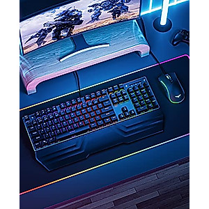 havit Mechanical Keyboard and Mouse Combo RGB Gaming 104 Keys Blue Switches Wired USB Keyboards with Detachable Wrist Rest, Programmable Gaming Mouse for PC Gamer Computer Desktop (Black)
