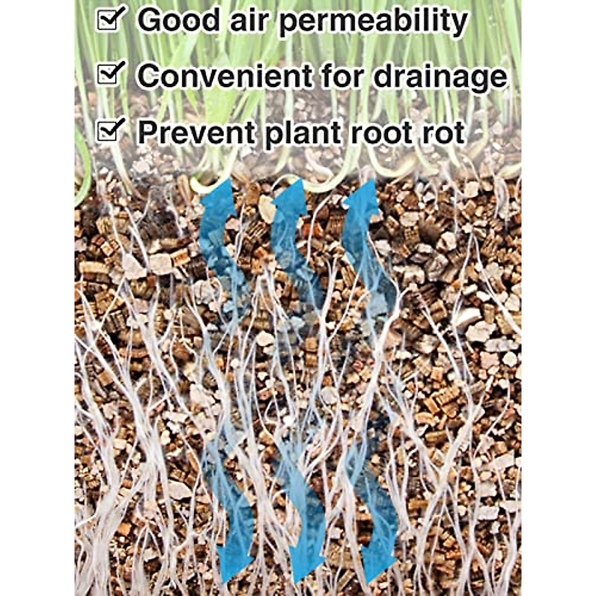 Organic Vermiculite Bulk, Horticultural Vermiculite for Plants, Soil Additive for Potted Plants, Vermiculite Coarse Hydroponic for Succulent Orchid Gardening Reptiles 3Qt