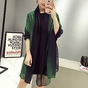 SNUG STAR Cotton Silk Scarf Elegant Soft Wraps Color Shade Scarves for Women (Dark green)