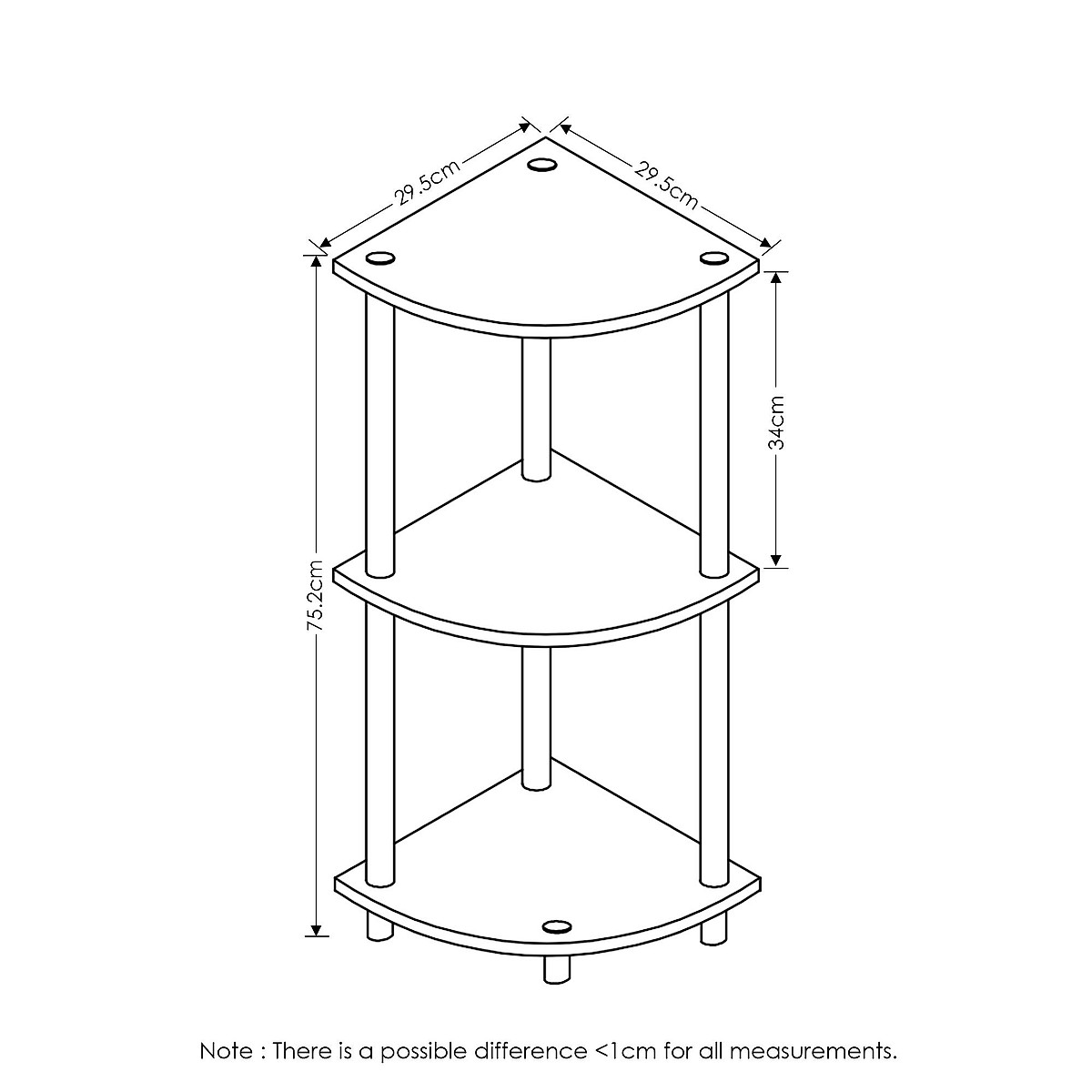 Furinno Jaya Simple Home 3-Tier Bookcase and Turn-N-Tube 3-Tier Corner Display Rack (Pink/White)