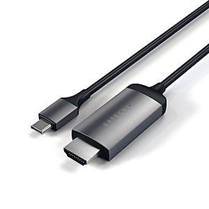 Satechi Aluminum USB C to HDMI Cable 4K @ 60Hz – USB C to HDMI Capable – Compatible with iMac Pro, iMac, Mac Mini, MacBook Pro/Air, Windows, PC, Laptop and More - Space Gray