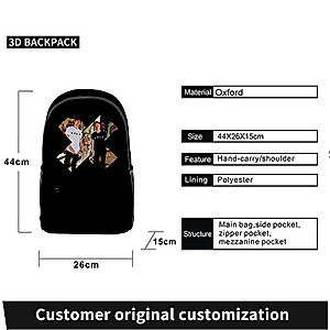 BINGTIESHA Sam and Colby Backpack Three-piece Sets Casual Fashion Kpop School Bags Travel Daypacks (YM02871)
