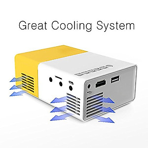 Portable YG300 Mini LED Projector A1 LED LCD Mini Video Projector - Intenational version White/yellow