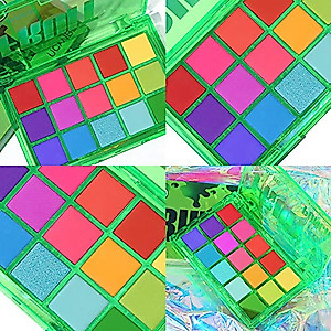 UCANBE Colorful Makeup Eyeshadow Palette 15 Shades Neon Rainbow Shimmer Matte Eye Shadow, Vibrant High Pigmented Blendable Make Up Pallets Kit - Fruit Punch