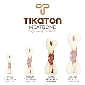 Indestructible Dog Chew Toys for Aggressive Chewers, Tikaton Beef Flavor Durable Dog Teething Chew Toys Bones for Large / Medium / Small Puppies…