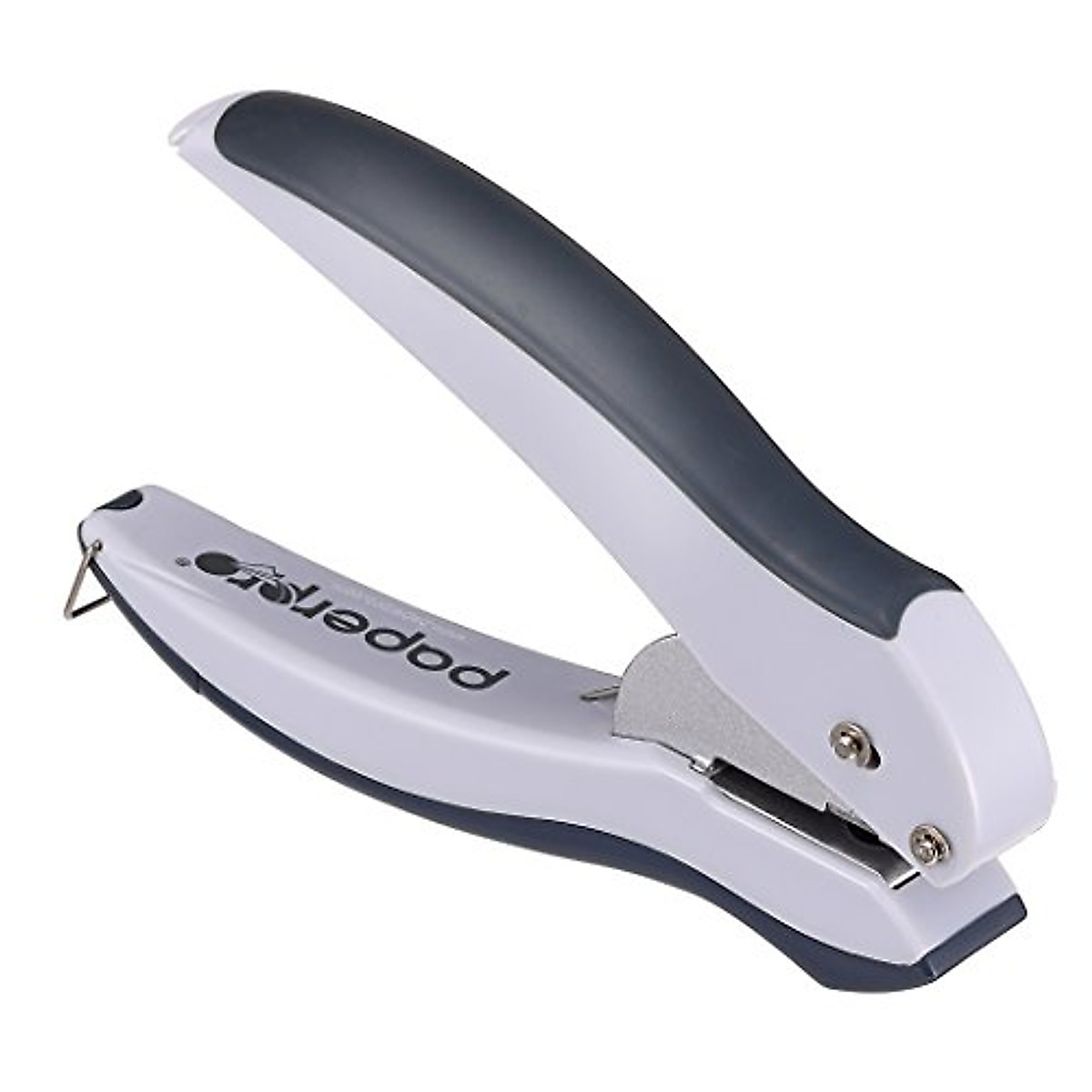 Bostitch Office EZ Squeeze One-Hole Punch, 10 Sheet Capacity, Lightweight, Gray/Blue (2402)