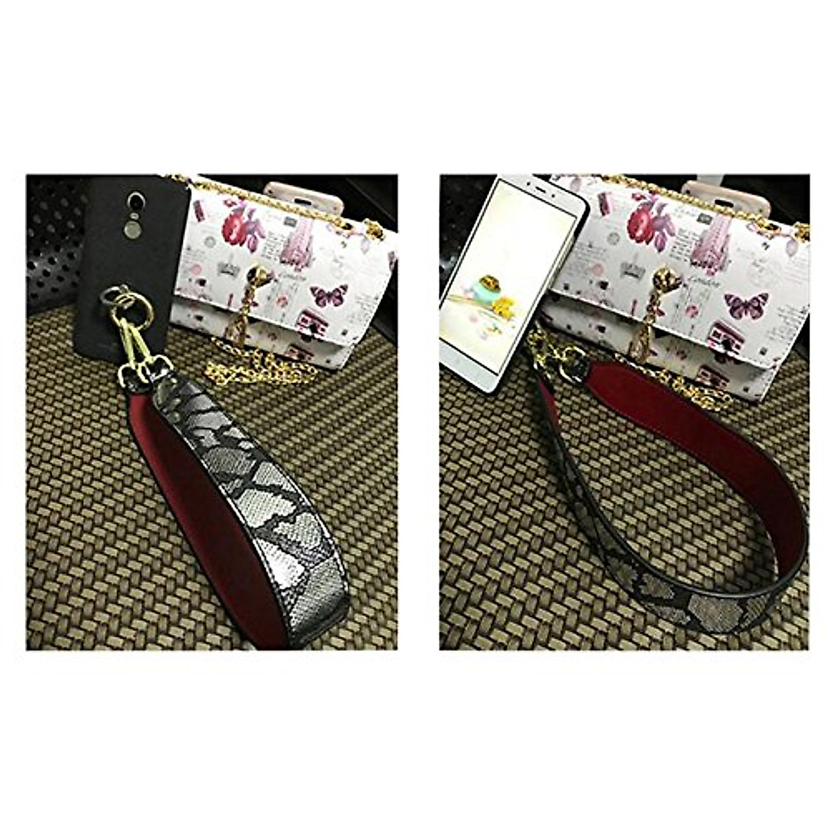 Simple Style Short Unadjustable Replacement Strap Handbags Strap Shoulder Strap PU Leather Strap for Handbags Purse Bag