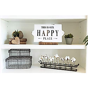 Creative Co-Op Distressed Metal Sentimental Wall Sign, “This is Our Happy Place”