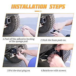 American Flag Metal Trailer Hitch Cover, USA Patriotic Dust Plug, Stainless Steel Flag Emblem Guard for 2 Inch Tow Rear Receivers Square Mouth Protection Cover for Pickup Truck SUV (Red)