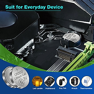 CR2032 3 Volt 230 mAh Lithium Coin Cell Battery 100 Pack