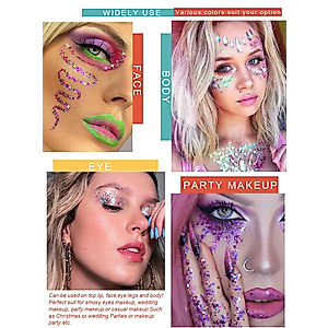 SUMEITANG 40 Colors Pressed Chunky Glitter Eyeshadow Palette, Self Adhesive Glue Gel Glitter Highly Pigmented Colourful Shimmer Glitter Eye Shadow Pallet For Women Girls Long Lasting Sparkle Makeup