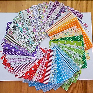 liuqingwind 50Pcs 10 x 10cm Floral Cotton Cloth Bag Doll Clothes DIY Sewing Accessories Sewing Tissue to Patchwork,Quilting Squares Bundles Random