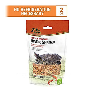 Zilla Reptile Food Munchies River Shrimp for Turtles, Salamanders, Axolotls, and Large Tropical Fish, 2-Ounce