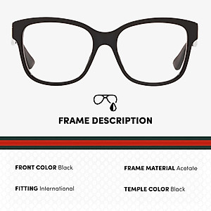Gucci GG0038ON Designer Fashion Eyeglasses: Classic Square Shape Eyeglasses Frame Eyewear with Luxury eSHADES Kit - Embrace Sophistication and Elegance