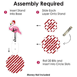 Big Dot of Happiness Flamingle Bells - DIY Tropical Christmas Party Money Holder Gift - Cash Cake