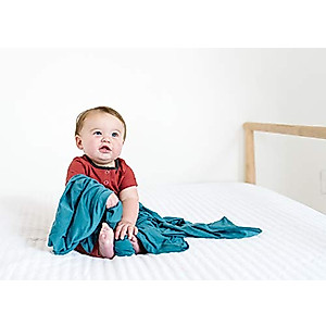 Large Premium Knit Baby Swaddle Receiving Blanket "Steel" by Copper Pearl