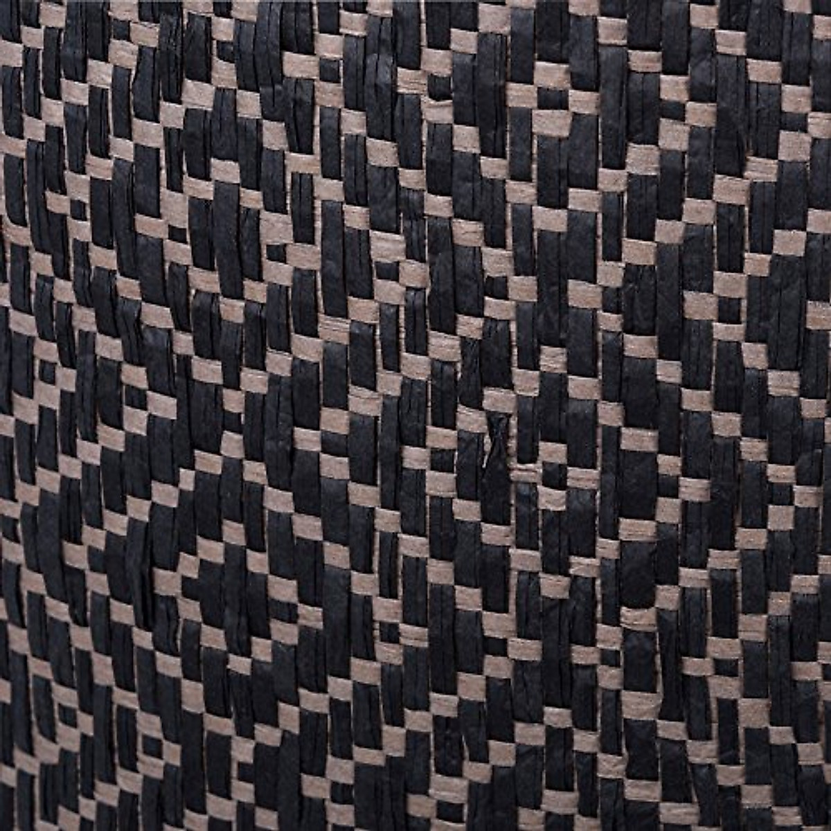 DII Woven Paper Storage Bin, Diamond Basketweave, Stone/Black, Large