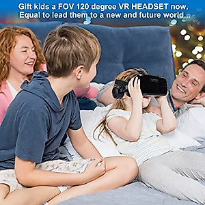 VR Headset for iPhone, VR EMPIRE VR Headset, Cell Phone Virtual Reality (vr) headsets, iPhone VR Headset, VR Headsets for Phone with Wireless Earphones, Anti-Blue Lights, Phone VR Headset(Black)