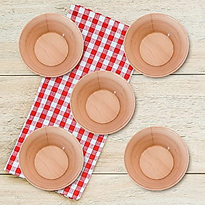 Consistently Creative 6-inch Melamine Bowl, 6 Bowl Set in Cream with Wood, Break Resistant Melamine Bowl