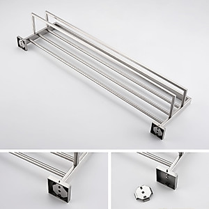 KOKOSIRI Towel Rack 32-Inch Bathroom Towel Shelves with Double Towel Bars SUS304 Stainless Steel Wall Mounted, Brushed Nickel B6003BR-L32