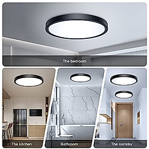 yotutun LED Ceiling Light Fixture 24W LED Flush Mount Ceiling Light, 3 Color Temperatures Dimmable Ceiling Light Fixture for Kitchen,Bedroom,Bathroom,Dining Room,Hallway (1 Pack)
