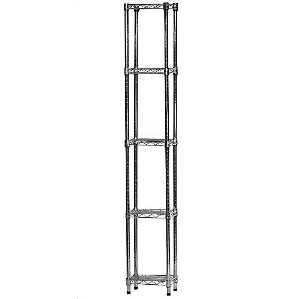 Shelving Inc. 8" d x 12" w x 64" h Chrome Wire Shelving with 5 Shelves