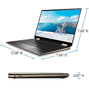 HP Spectre Touch x360 13 in Ash-Gold Convertible Laptop 11th Gen Intel i5 up to 4.2GHz 8GB DDR4 256GB SSD 13.3in FHD Backlit Keyboard Win 11 (13-AW200-Renewed)
