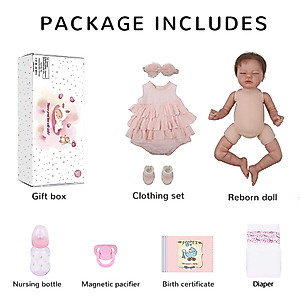 Kaydora Realistic Reborn Baby Dolls - 20 Inch Sleeping Soft Weighted Reborn Doll, Lifelike Handmade Newborn Baby Doll, Advanced Painted Gift Set for Kids Age 3+